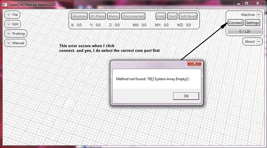 单击连接按钮时出现错误消息 #1 | GRBL官方网站